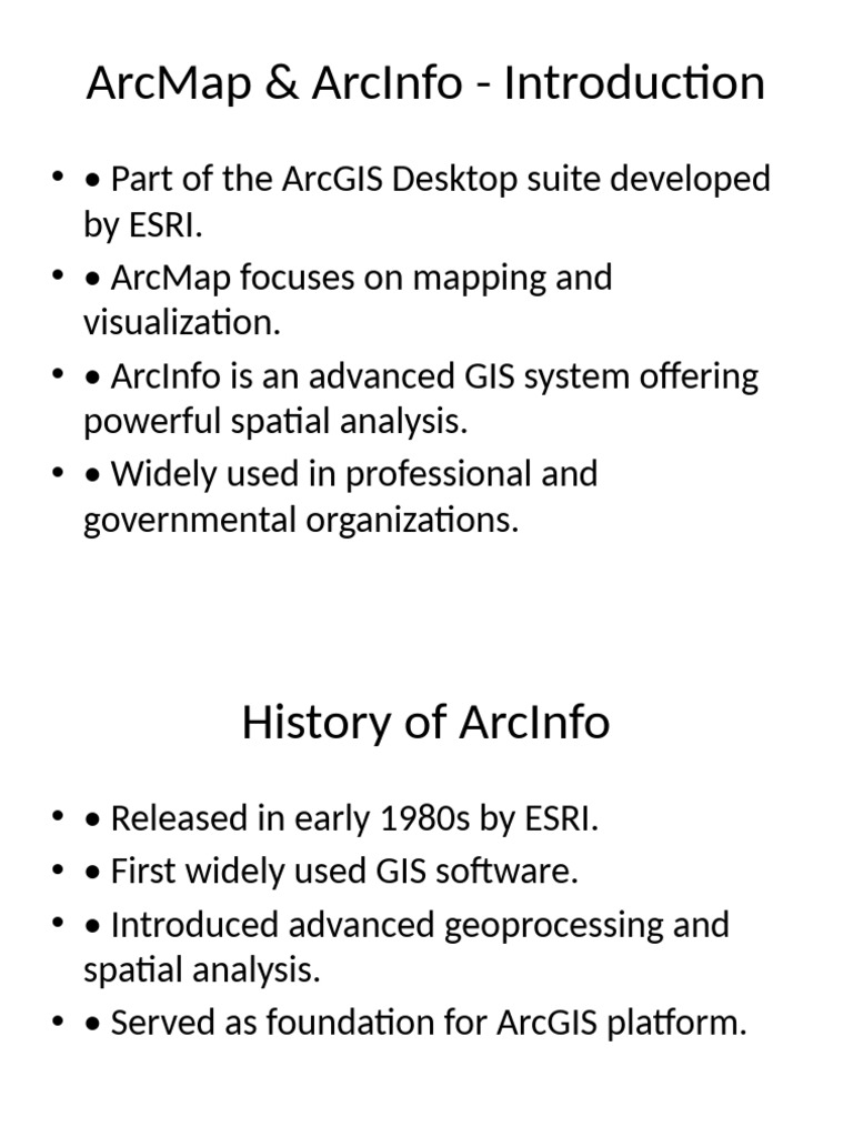 ArcMap ArcInfo Presentation | PDF | Arc Gis | Esri