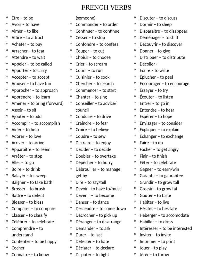 French Verbs 1 | PDF