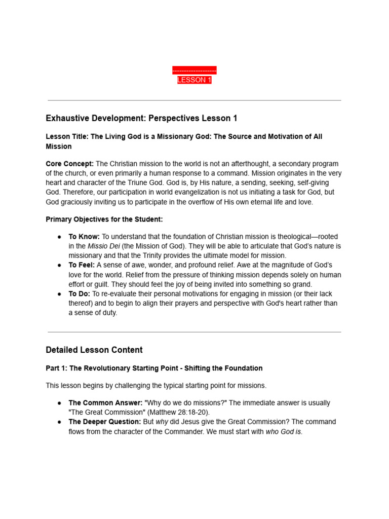 The Perspectives On The World Christian Movement Course | PDF | Acts Of ...