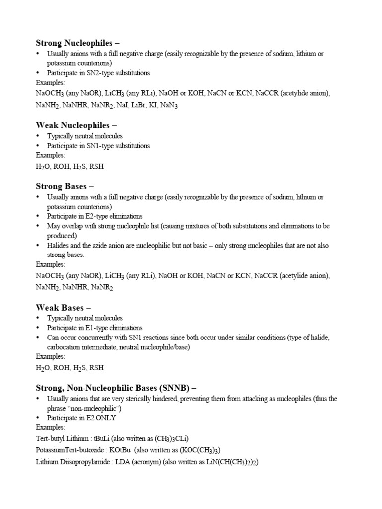 Nucleophiles Vs Base 2 | PDF