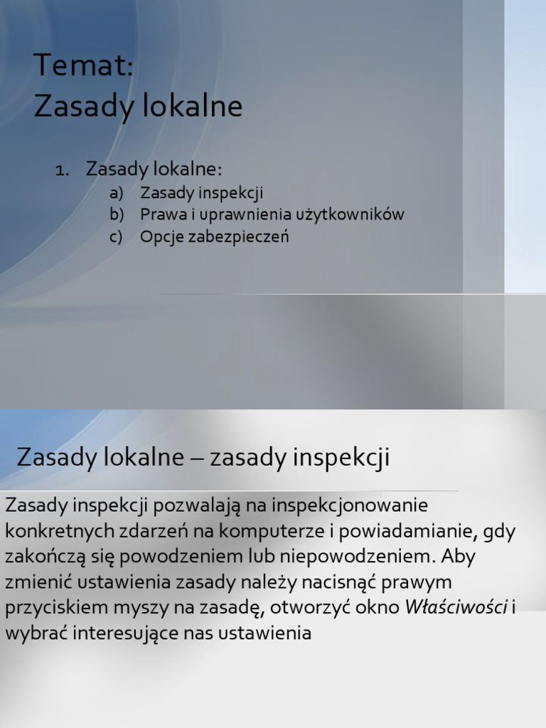 Zasady Lokalne | PDF