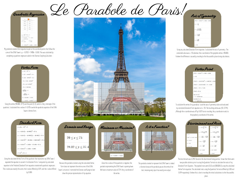 Brittney Day Parabola Project Poster | PDF | Quadratic Equation ...