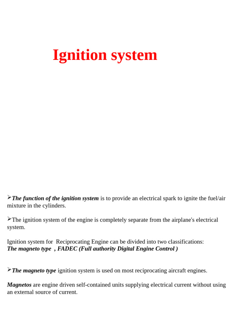 Aircraft Ignition Systems Overview | PDF | Ignition System | Engines