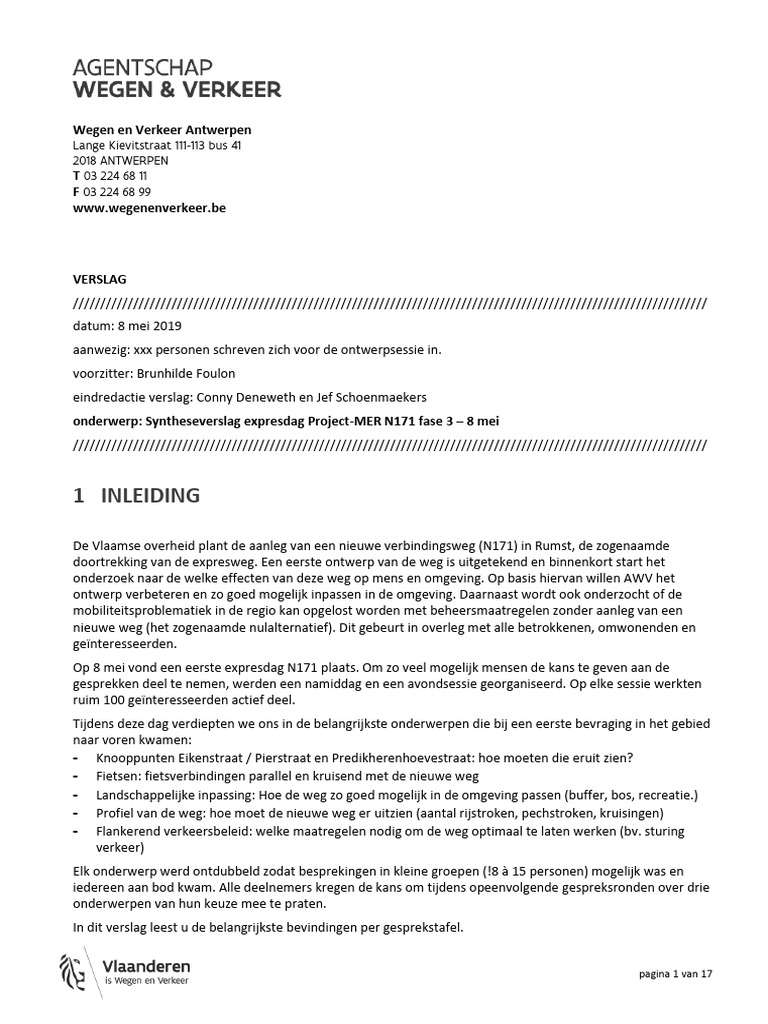 AWV N171 - Expresdag Syntheseverslag - DEF | PDF