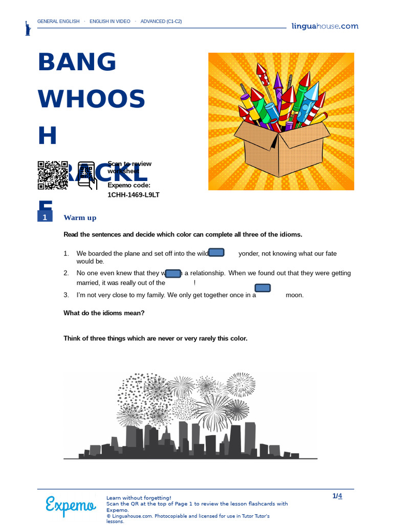 Advanced English: Fireworks Idioms & Concepts | PDF | Fireworks ...