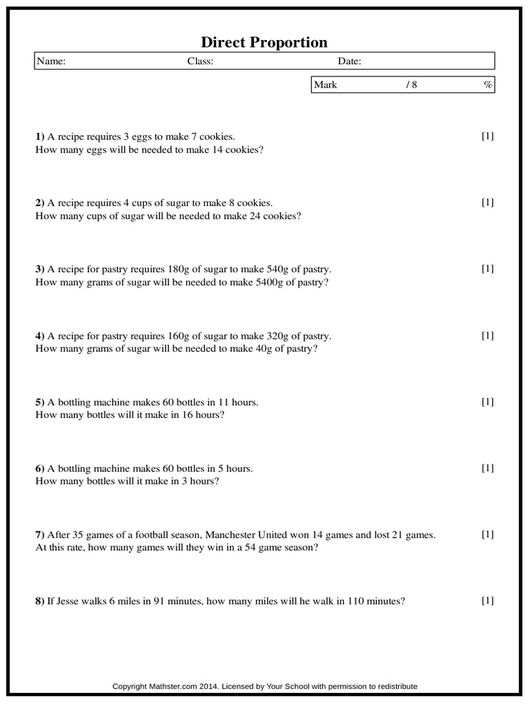 Direct Proportion | PDF