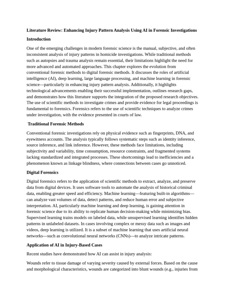 Literature Review | PDF | Forensic Science | Deep Learning