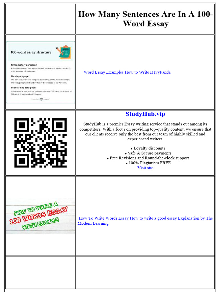 How Many Sentences Are in a 100-Word Essay | PDF | Essays | Plagiarism