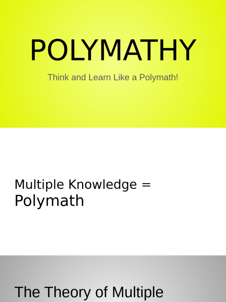 Understanding Polymathy and Intelligences | PDF