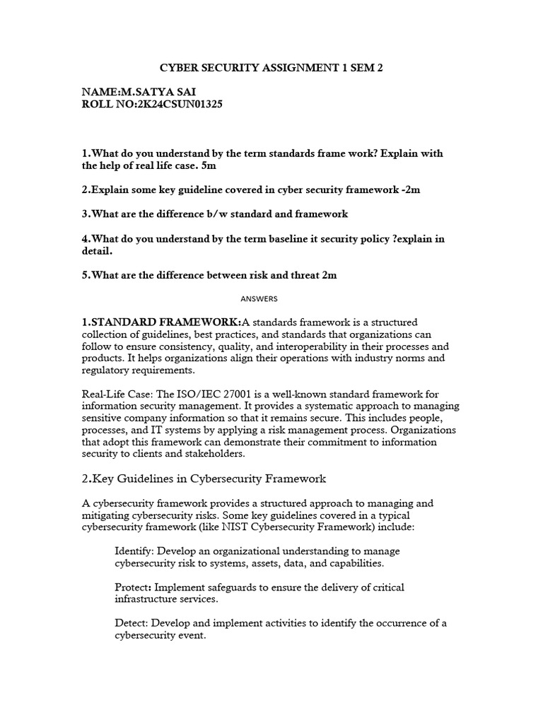 Cybersecurity Frameworks and Policies Explained | PDF | Computer ...