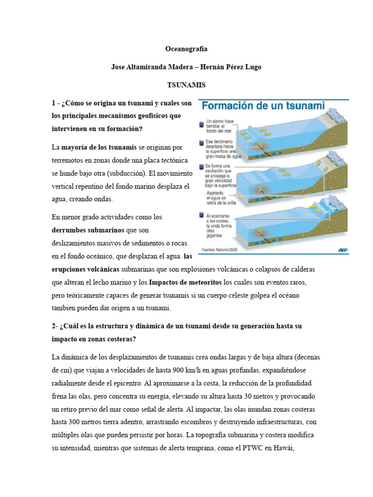 Origen y Riesgos de Tsunamis en Colombia | PDF | Tsunami | Temblores