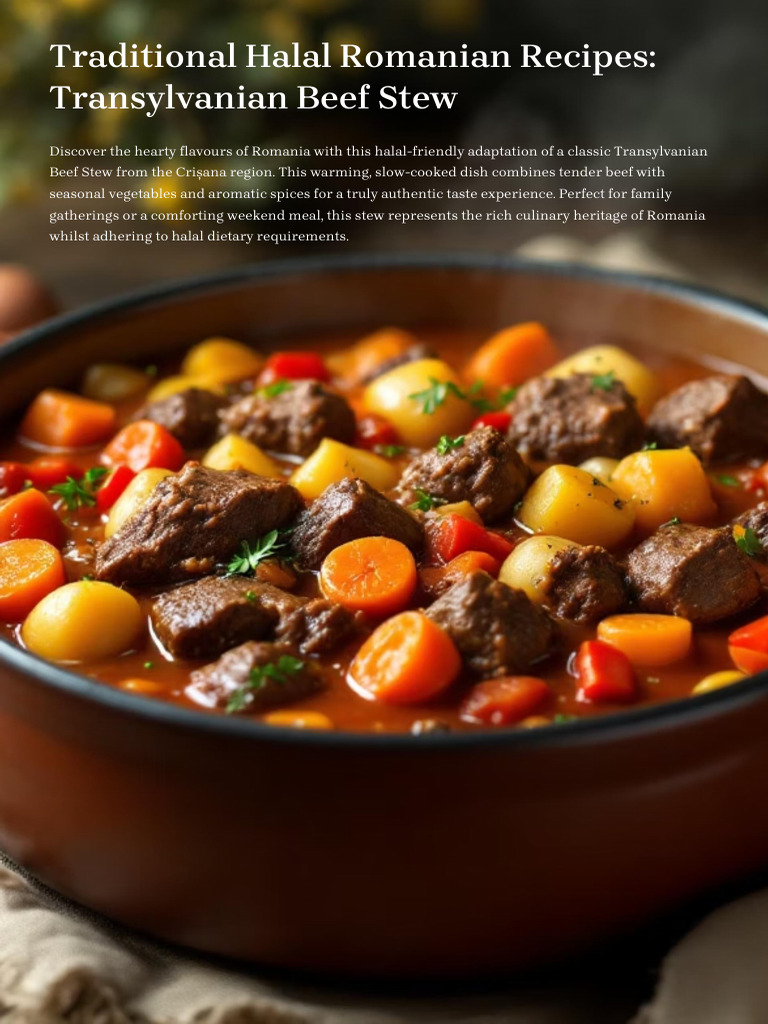Halal Transylvanian Beef Stew Recipe | PDF | Beef | Paprika