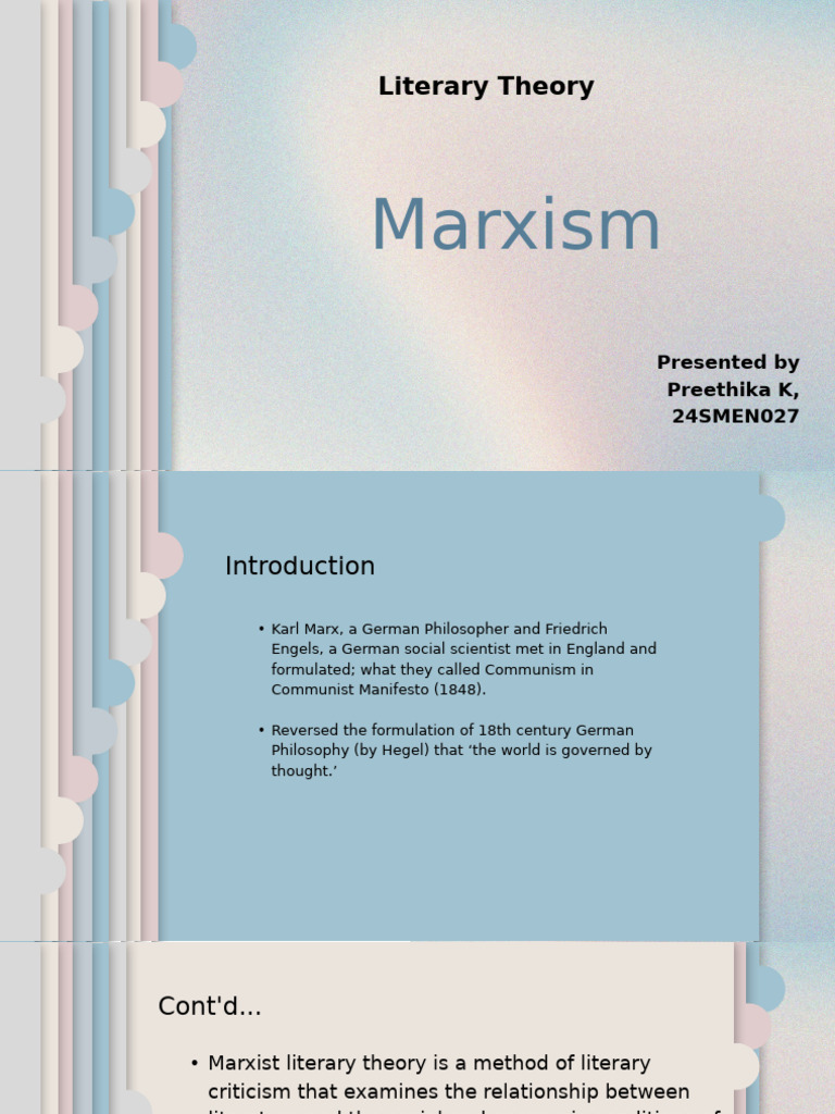 Marxist Literary Theory Overview | PDF | Marxism | Socialism