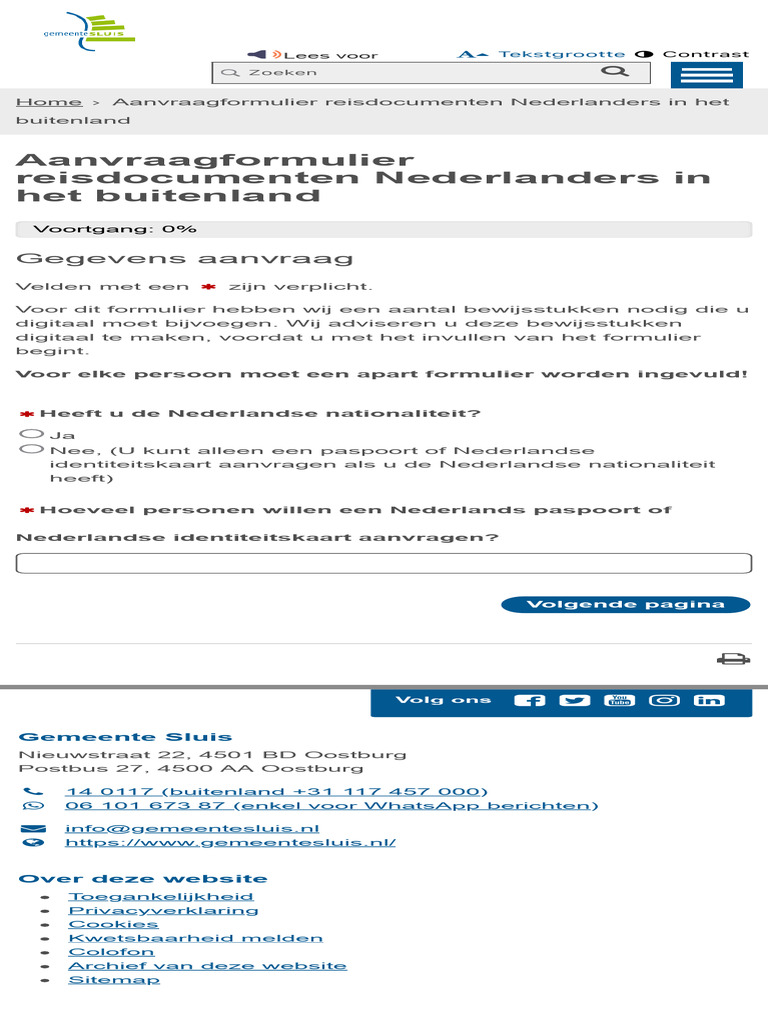 Aanvraagformulier Reisdocumenten Nederlanders in Het Buitenland ...