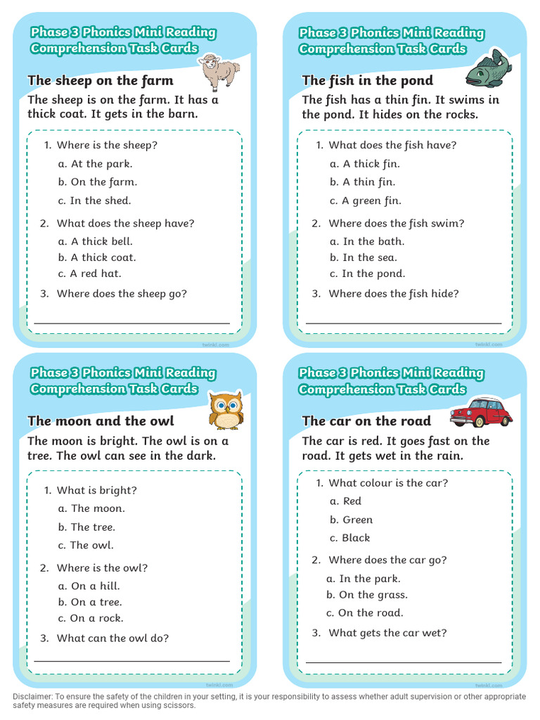 T 1747671185 Phase 3 Phonics Mini Reading Comprehension Task Cards Ver ...