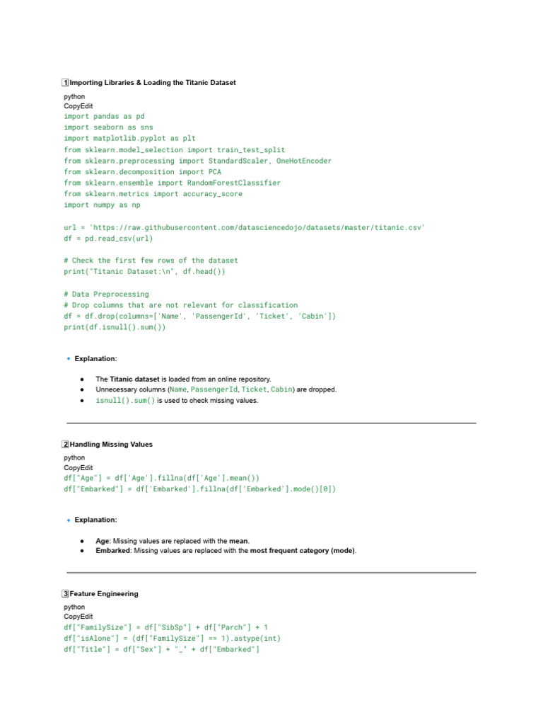 Titanic Dataset Preprocessing Guide | PDF