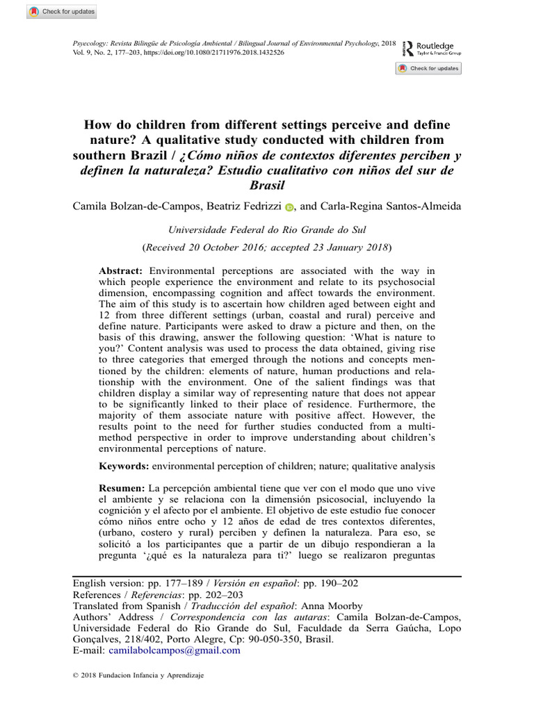 Bolzan de Campos Et Al 2018 How Do Children From Different Settings ...