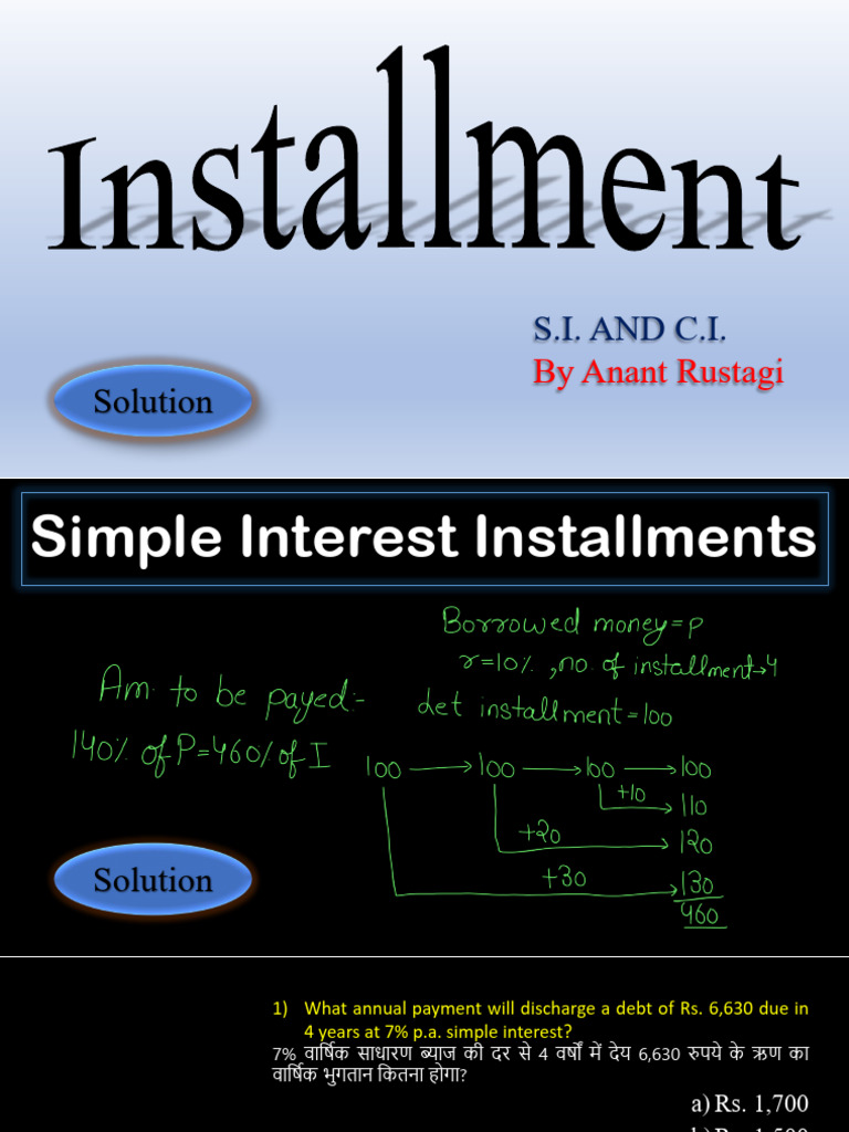 Installment - Simple Interest | PDF