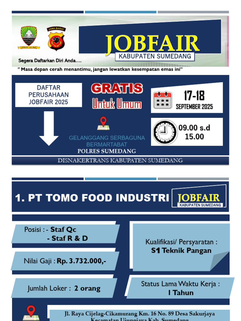 Daftar Perusahaan Jobfair 2025 | PDF