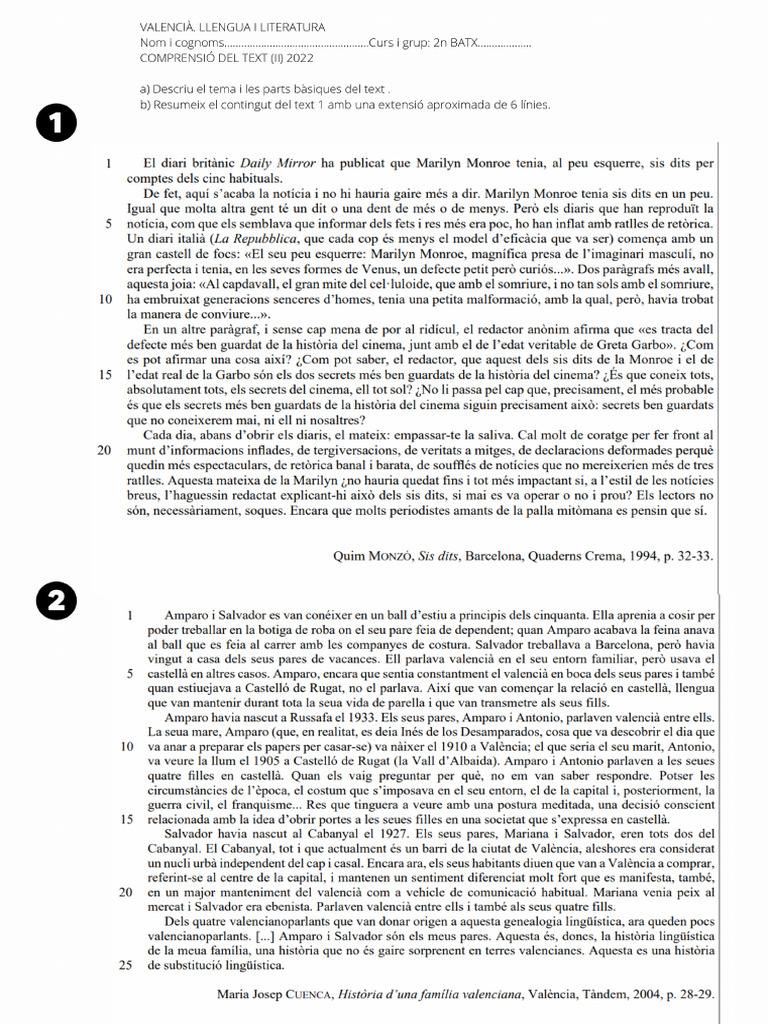 Proves PAU 2022 | PDF