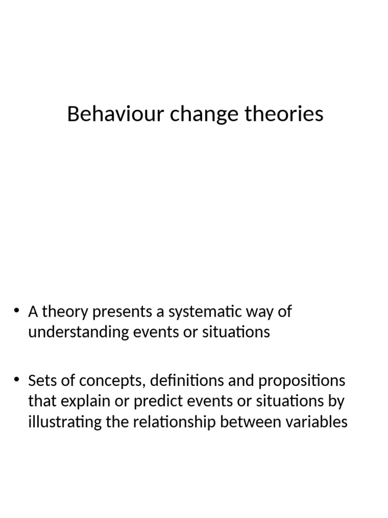 Behaviour Change Theories | PDF | Behavior | Theory