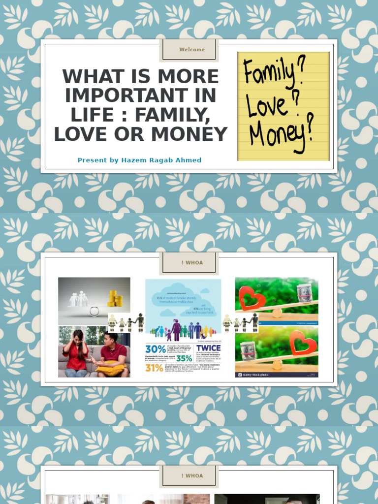What Is More Important in Life: Family, Love or Money: Present by Hazem ...