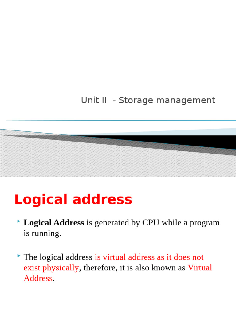 OS Unit 2 - (Storage Management) | PDF | Computer Data Storage | Process (Computing)