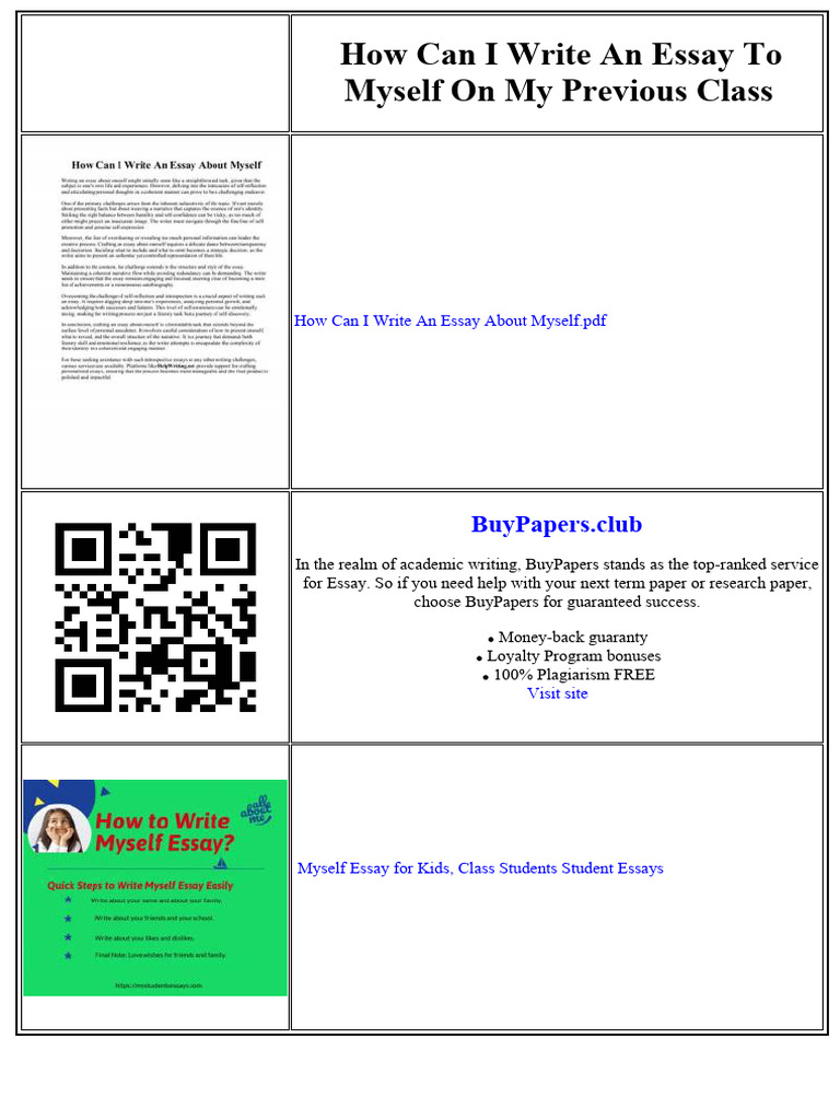 How Can I Write an Essay to Myself on My Previous Class | PDF | Essays