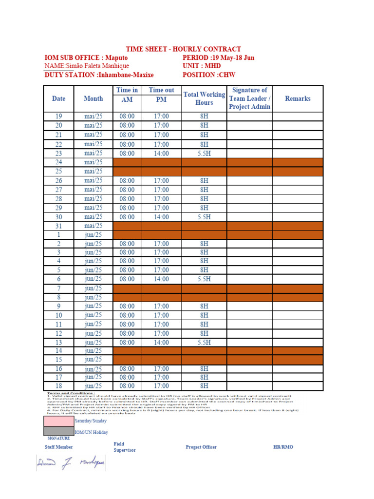 Time Sheets | PDF
