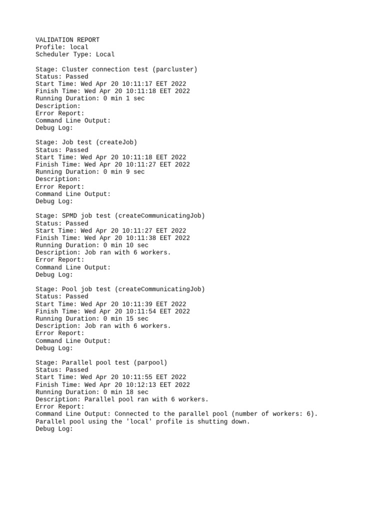 Local Validation Report Summary | PDF