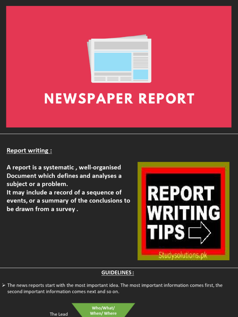 Guidelines for Writing Newspaper Reports | PDF