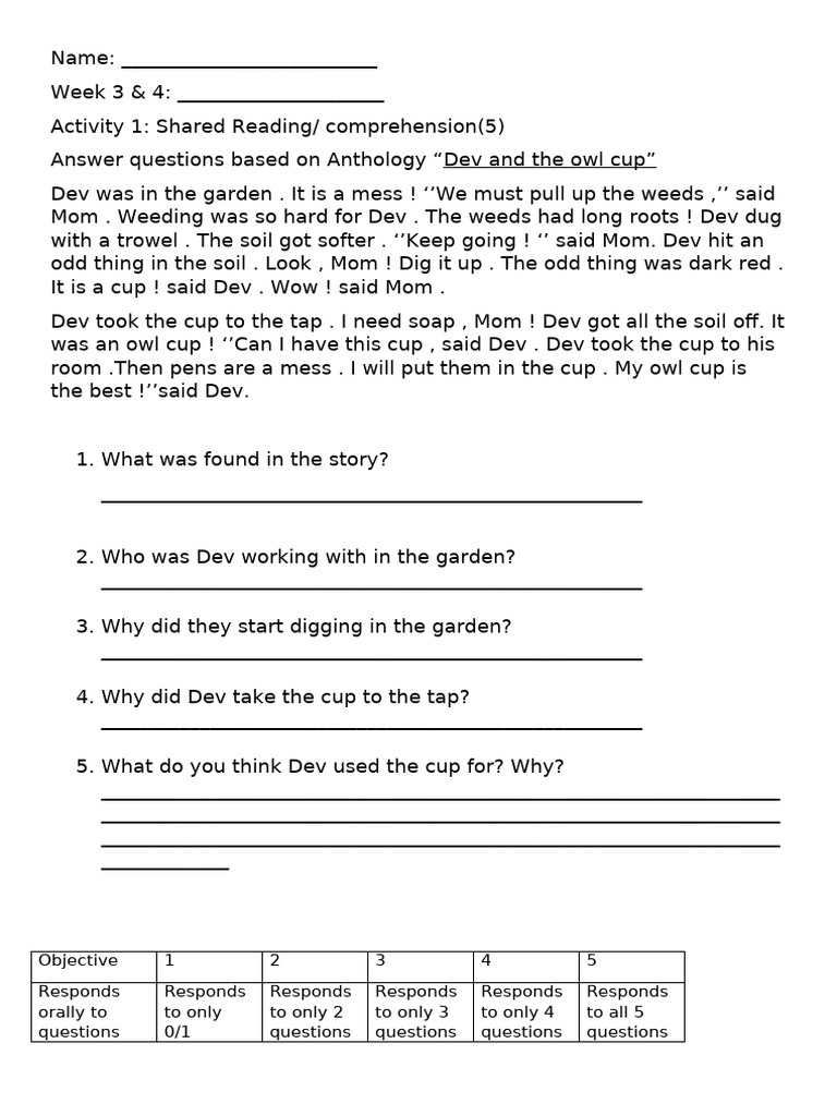 Reading and Writing Activities for Kids | PDF
