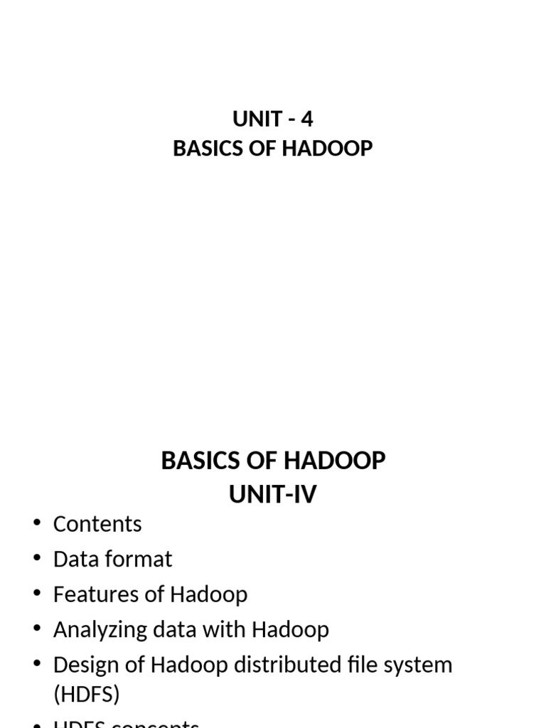 BDA unit-4 | PDF | Apache Hadoop | Map Reduce