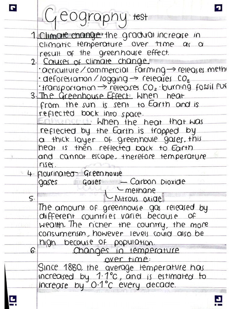Climate Change - Geography Notes | PDF