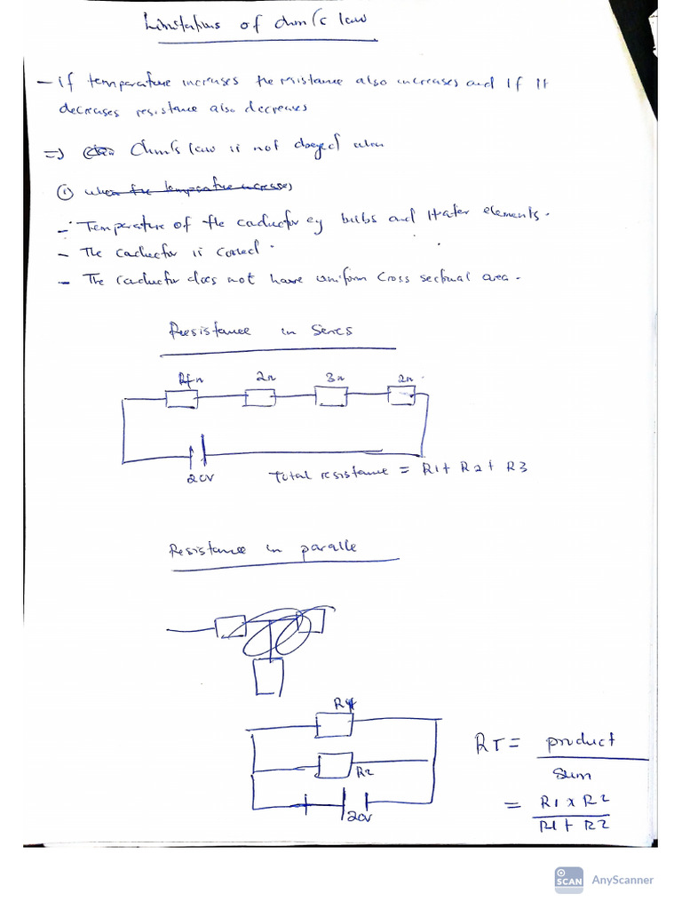 Electricity Physics Notes | PDF