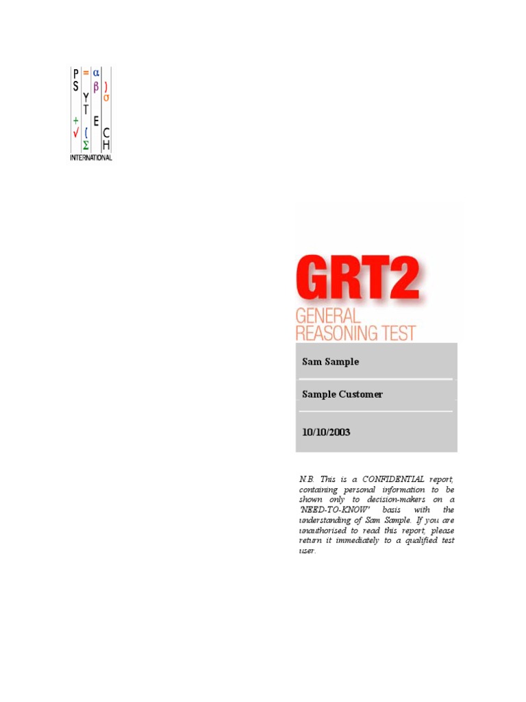 GRT2 Sample Report | PDF | Reason | Logic