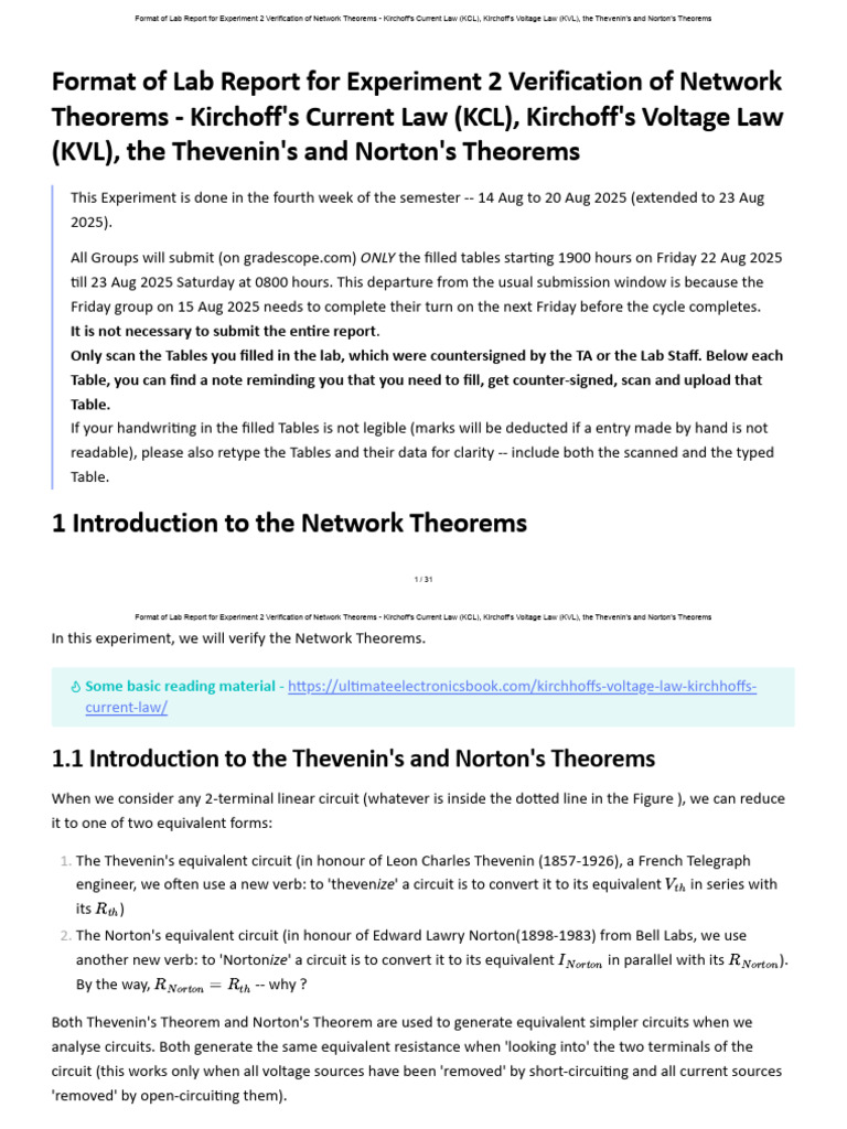 Expt 2 Subrat Kar Format of Lab Report For Verification of Network ...