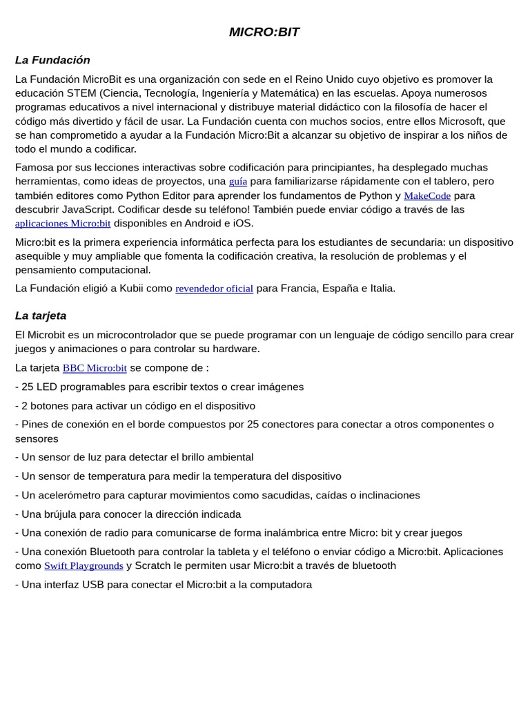 MICROBIT | PDF
