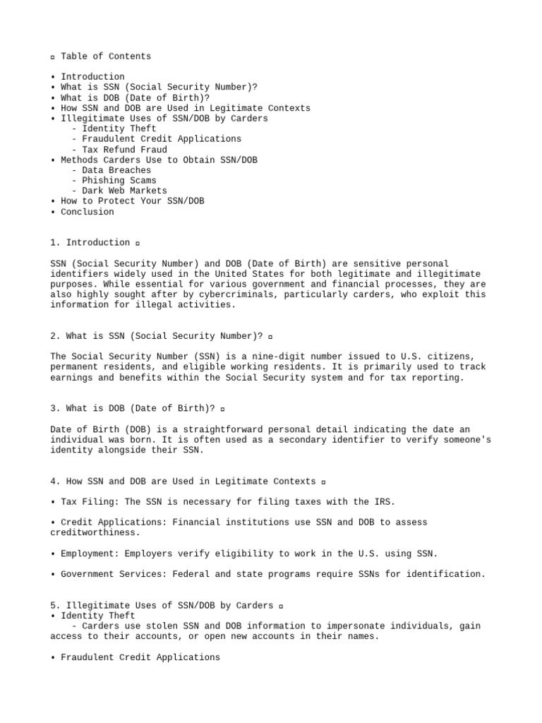 Protecting Your SSN and DOB | PDF | Phishing | Identity Theft