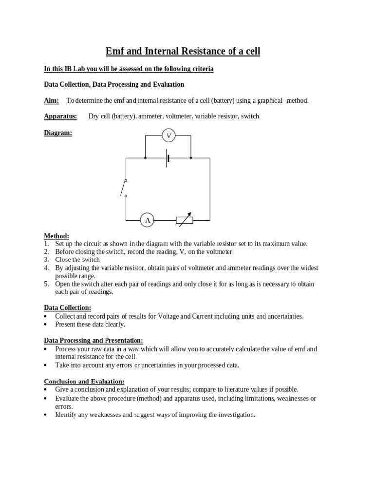 Lab-Internal Resistance | PDF