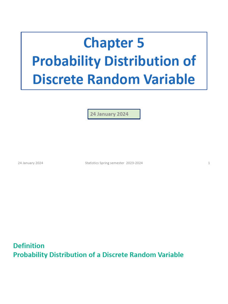 Chapter 5-discret distribution & Combinations | PDF | Probability Distribution | Statistical Theory