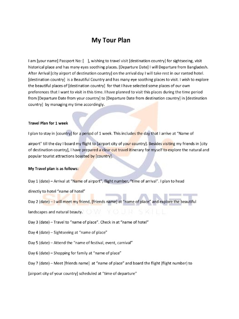 Travel Plan Template & Format | PDF