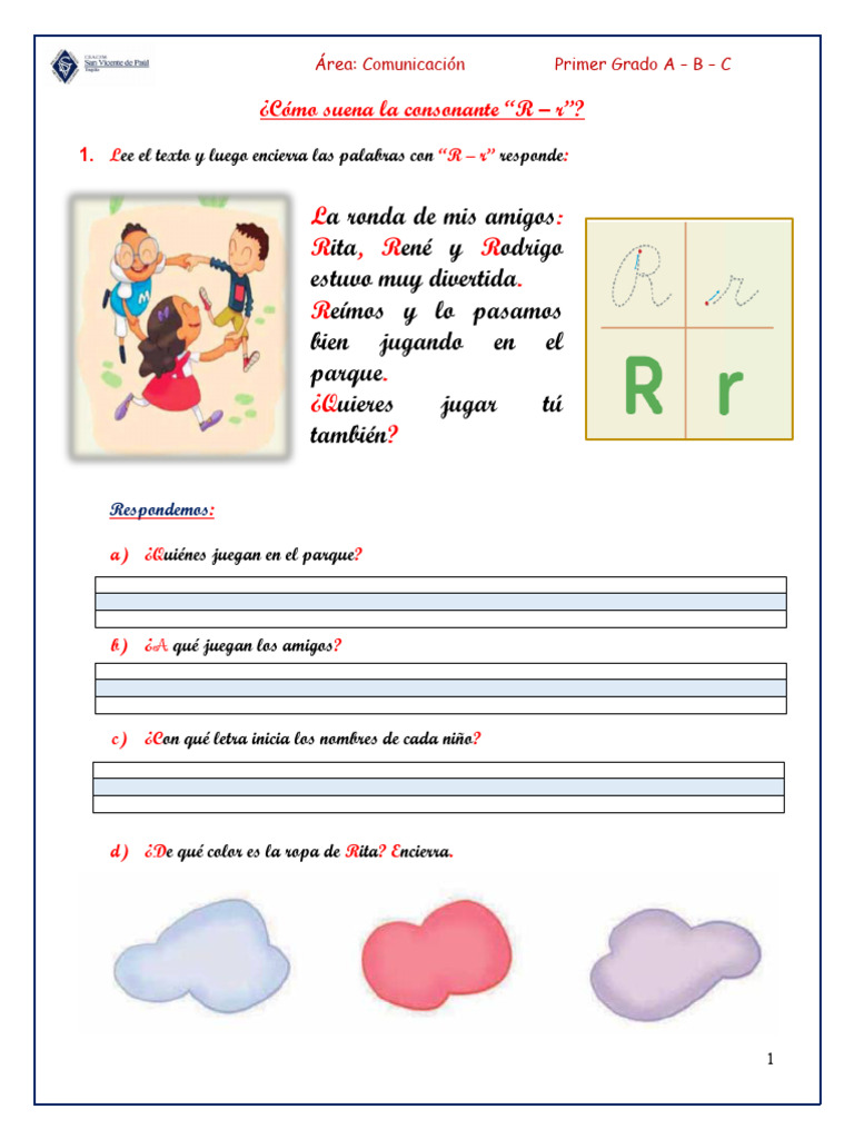 Aprende la consonante R en primer grado | PDF