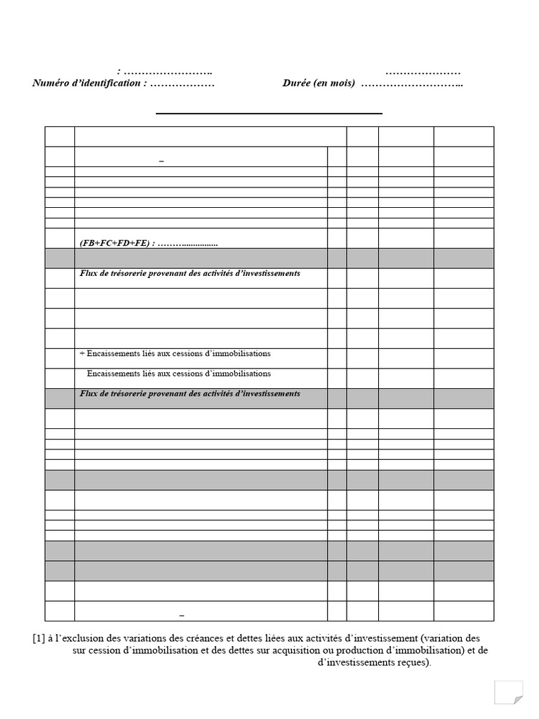 Fiche N°7 Le Tableau Des Flux de Tresorerie | PDF | Immobilisations ...