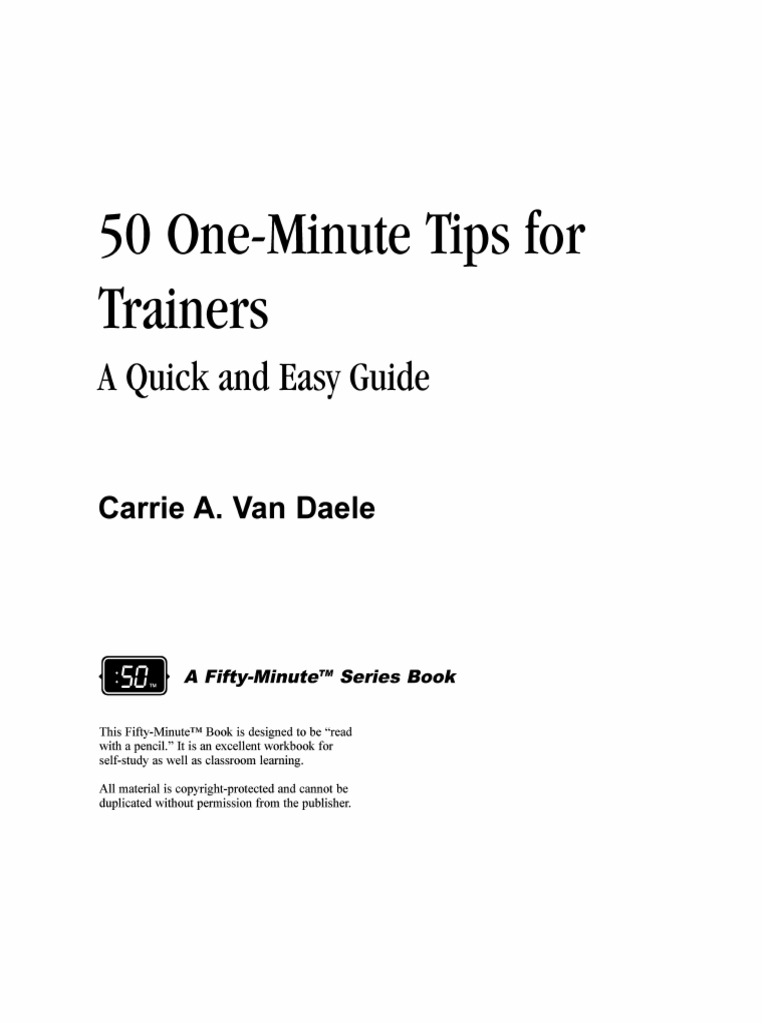 50 One-Minute Tips For Trainers | PDF