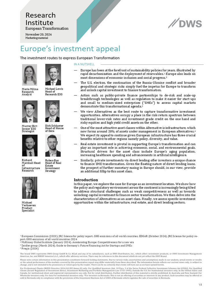 European Transformation - Investments EMEA APAC LATAM | PDF | Pension ...