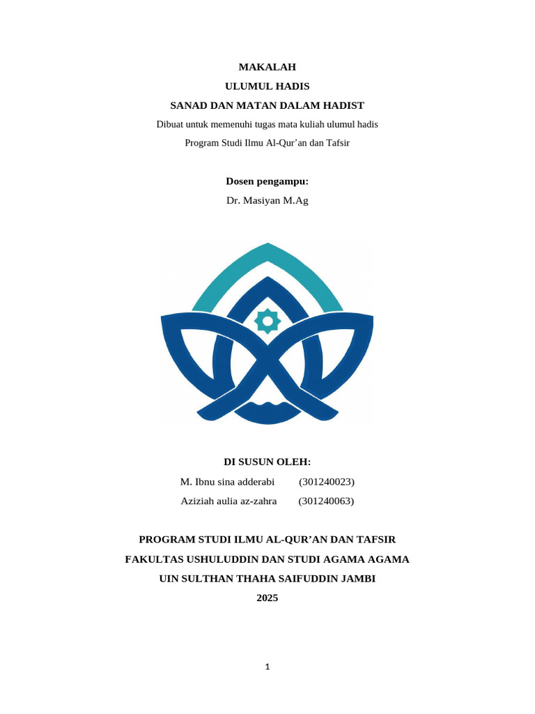 Sanad dan Matan dalam Ulumul Hadis | PDF