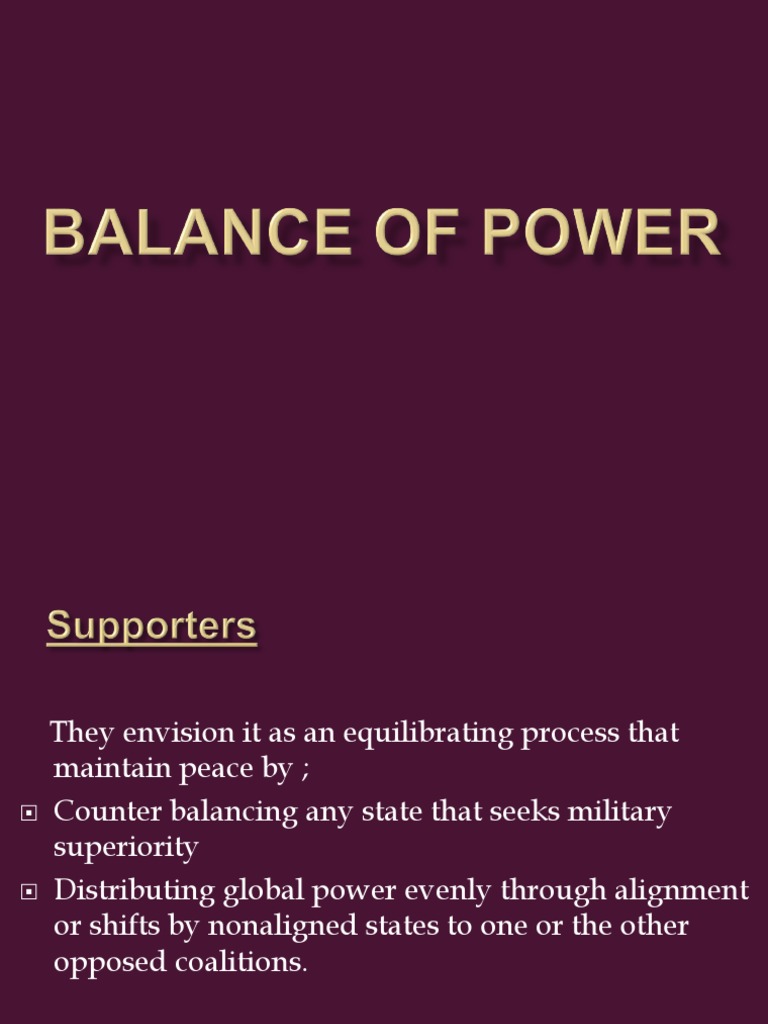 Balance of Power Theory Explained | PDF | Political Theories ...