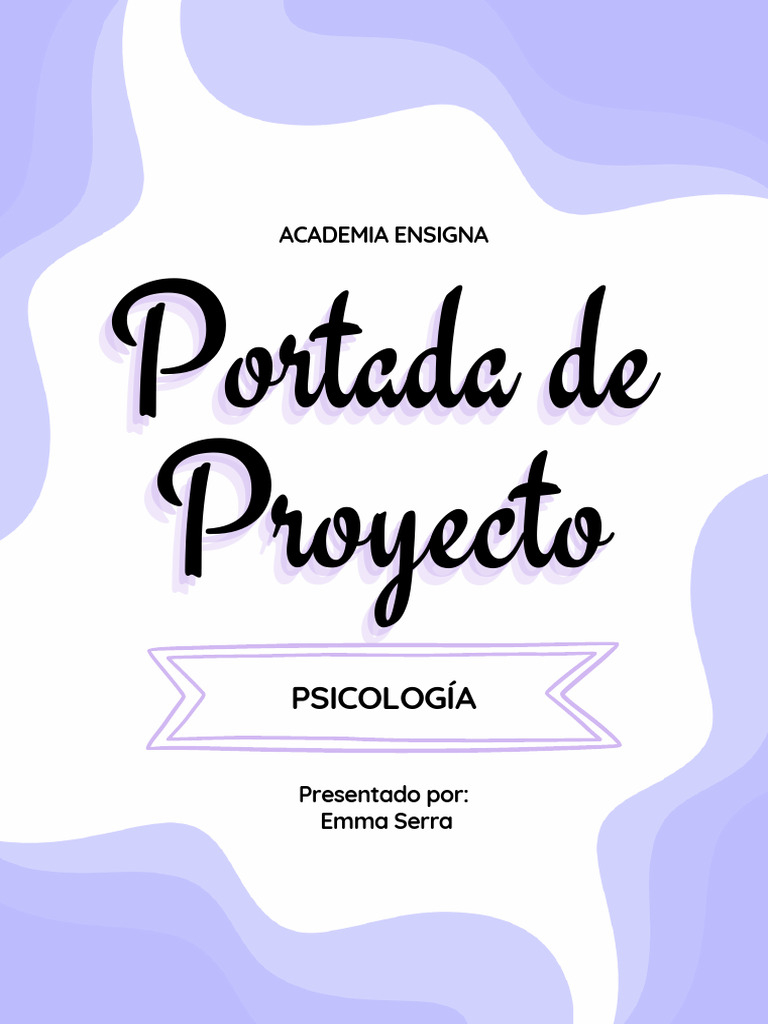 Documento A4 Portada de Proyecto Orgánico Minimalista Morado y Blanco | PDF