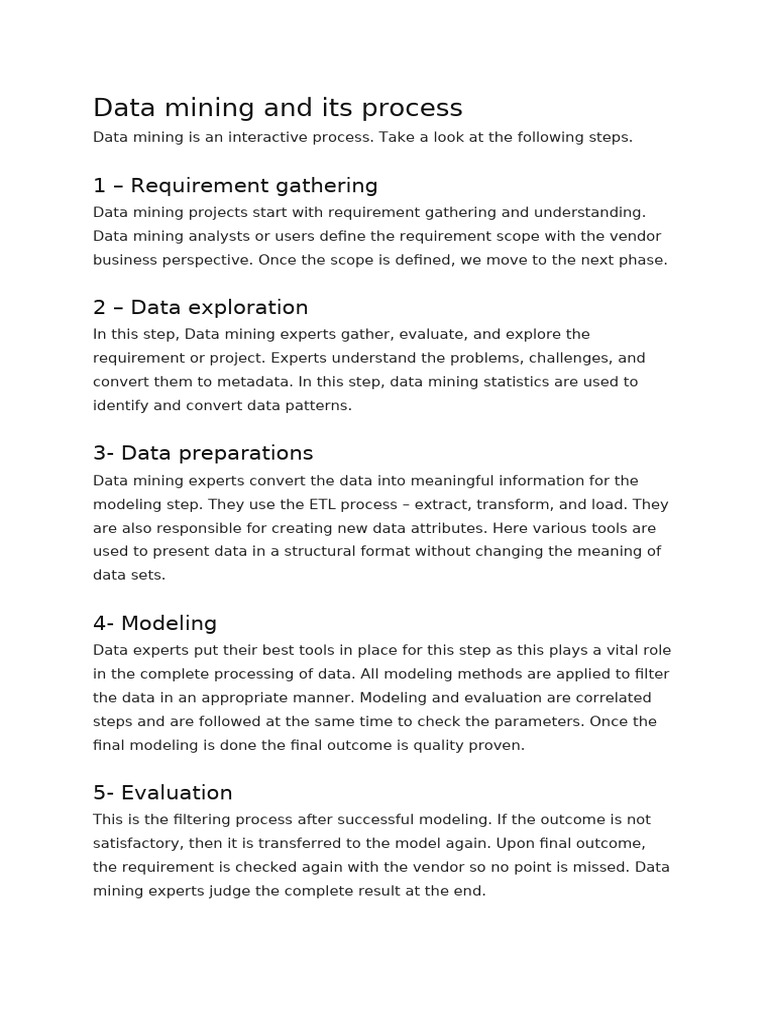 Data Mining Process Explained | PDF | Data Mining | Data